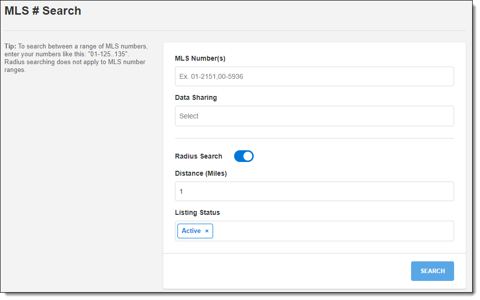 MLS Number Search MLS Number Search