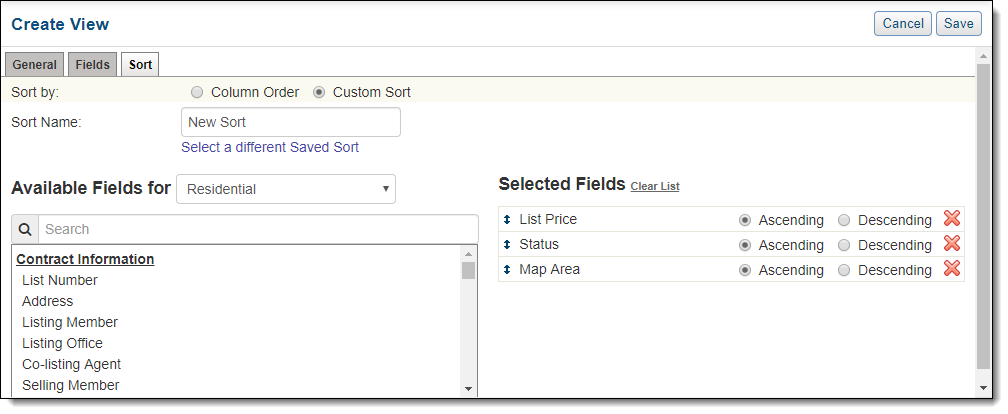 Create or Edit a View