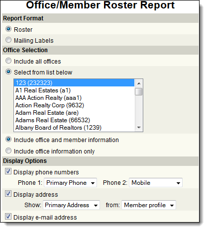 Office/Member Roster