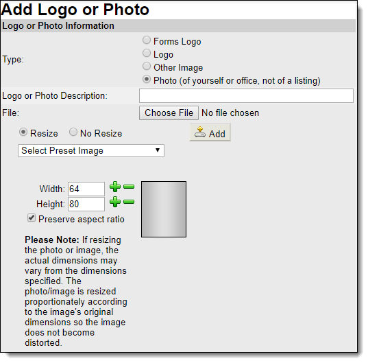 Personal Photo and Logo Maintenance